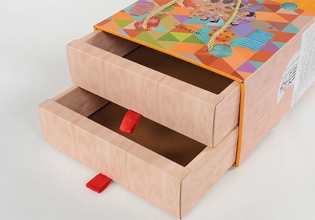 Double Layer Cardboard Drawer Storage Box CMYK / Pantone Printing